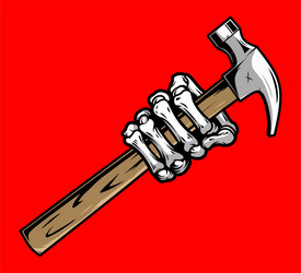 Skeleton holding tools template Royalty Free Vector Image