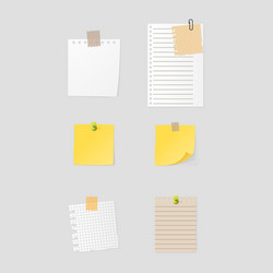 Torn paper notes sheet ripped realistic pattern Vector Image