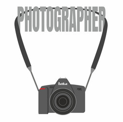Camera caught on a belt and hangs Royalty Free Vector Image