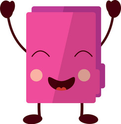 Folder document kawaii cute cartoon Royalty Free Vector