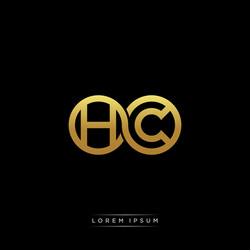 Hc initial letter split lowercase modern monogram Vector Image