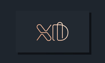 Minimal line art signature letters xd logo Vector Image