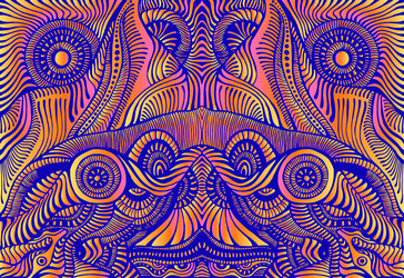 Psychedelic symmetrical motley hippie trippy Vector Image
