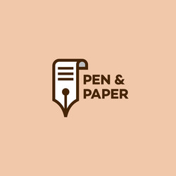 Pen and paper logo Royalty Free Vector Image - VectorStock