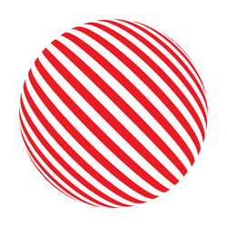 Red striped candy ball Royalty Free Vector Image