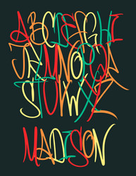 Cartoon funny comics font hand drawn colorful Vector Image