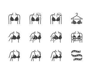 Shapewear flat line icons set corrective Vector Image