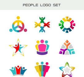 Four people logo icon Royalty Free Vector Image