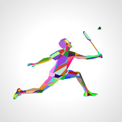 Geometric Professional Badminton Player Vector Images (50)