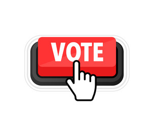 Vote button with cursor pointer click web Vector Image