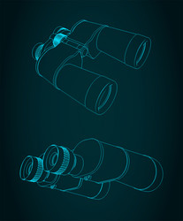 Binoculars blueprints Royalty Free Vector Image