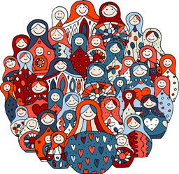 Russian souvenir matryoshka - babushka doll Vector Image