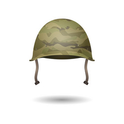 Modern camo army helmet mockup realistic style Vector Image