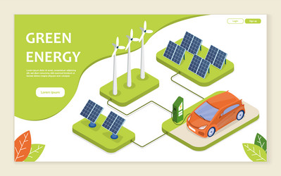 Infographics renewable energy earth sun wind Vector Image
