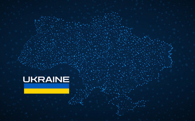 Ukraine map in glowing outline neon concept Vector Image