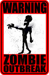 Poster zombie outbreak sign board Royalty Free Vector Image