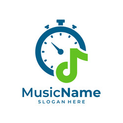 Music time logo icon Royalty Free Vector Image
