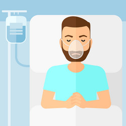 Patient lying in hospital bed Royalty Free Vector Image
