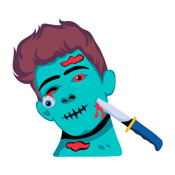 Zombie head Royalty Free Vector Image - VectorStock