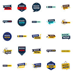 25 professional book now banners to take your Vector Image