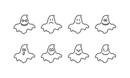 Ghost isolated line icon Royalty Free Vector Image