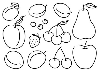 Fruit Uncolored Vector Images (over 140)