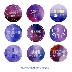 Abstract watercolor labels Royalty Free Vector Image