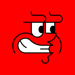 Anger red face icon evil worker angry boss Vector Image