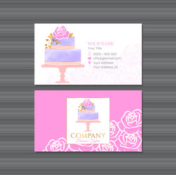 Gold cake business card design Royalty Free Vector Image