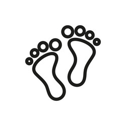 Foot symbol icon on white background Royalty Free Vector