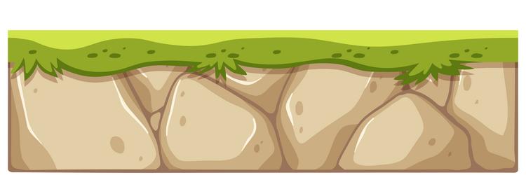 Isolated dirt ground with green grass Royalty Free Vector