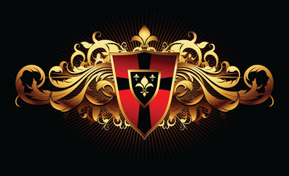 Heraldry musical shield Royalty Free Vector Image