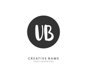 U b ub initial letter handwriting and signature Vector Image