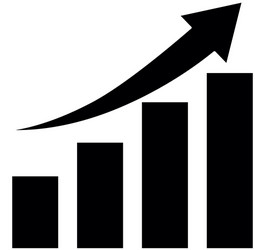 Bars with arrow up Royalty Free Vector Image - VectorStock