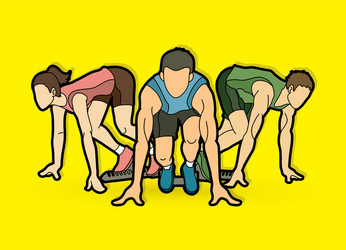 Run scribble text with sport running man Vector Image