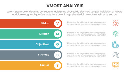 Vmost analysis model framework infographic 5 Vector Image