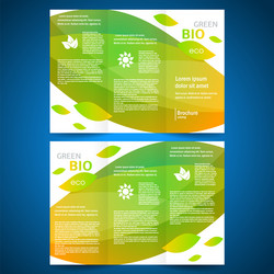 Brochure folder leaflet bio eco green leaf nature Vector Image