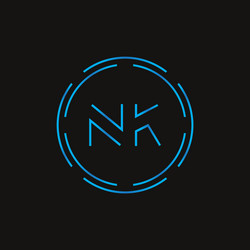 Initial letter nk logo design template Royalty Free Vector