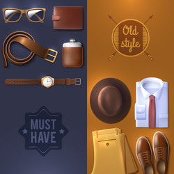 Elegant man banners set Royalty Free Vector Image