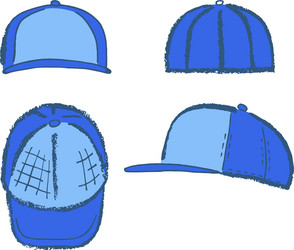 Baseball tennis rap cap outlined template Vector Image