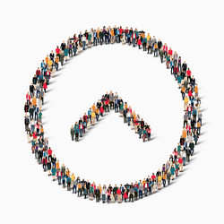 Large group of people in the shape circle Vector Image