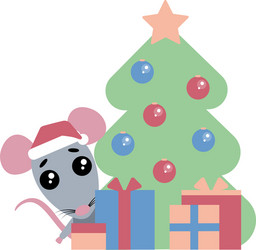 Cute rat cartoon hug character white Royalty Free Vector