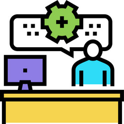 Employee working process color icon Royalty Free Vector