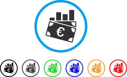 Euro sales chart grunge icon Royalty Free Vector Image