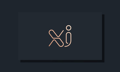 Luxury initial letters xj logo design Royalty Free Vector