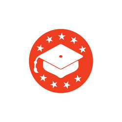 Graduation hat symbol icon Royalty Free Vector Image
