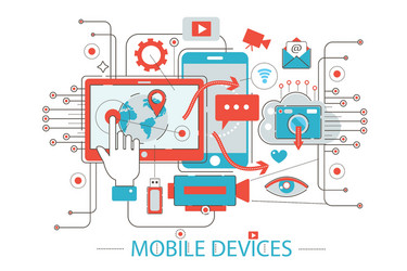 Outline drawing modern smartphone elegant thin Vector Image