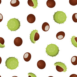 Chestnut seamless pattern on white background Vector Image