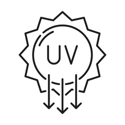 Uv sun protection icon rays arrows shield Vector Image