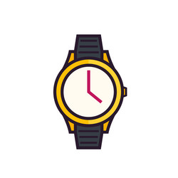 Boy kid watch time cartoon Royalty Free Vector Image